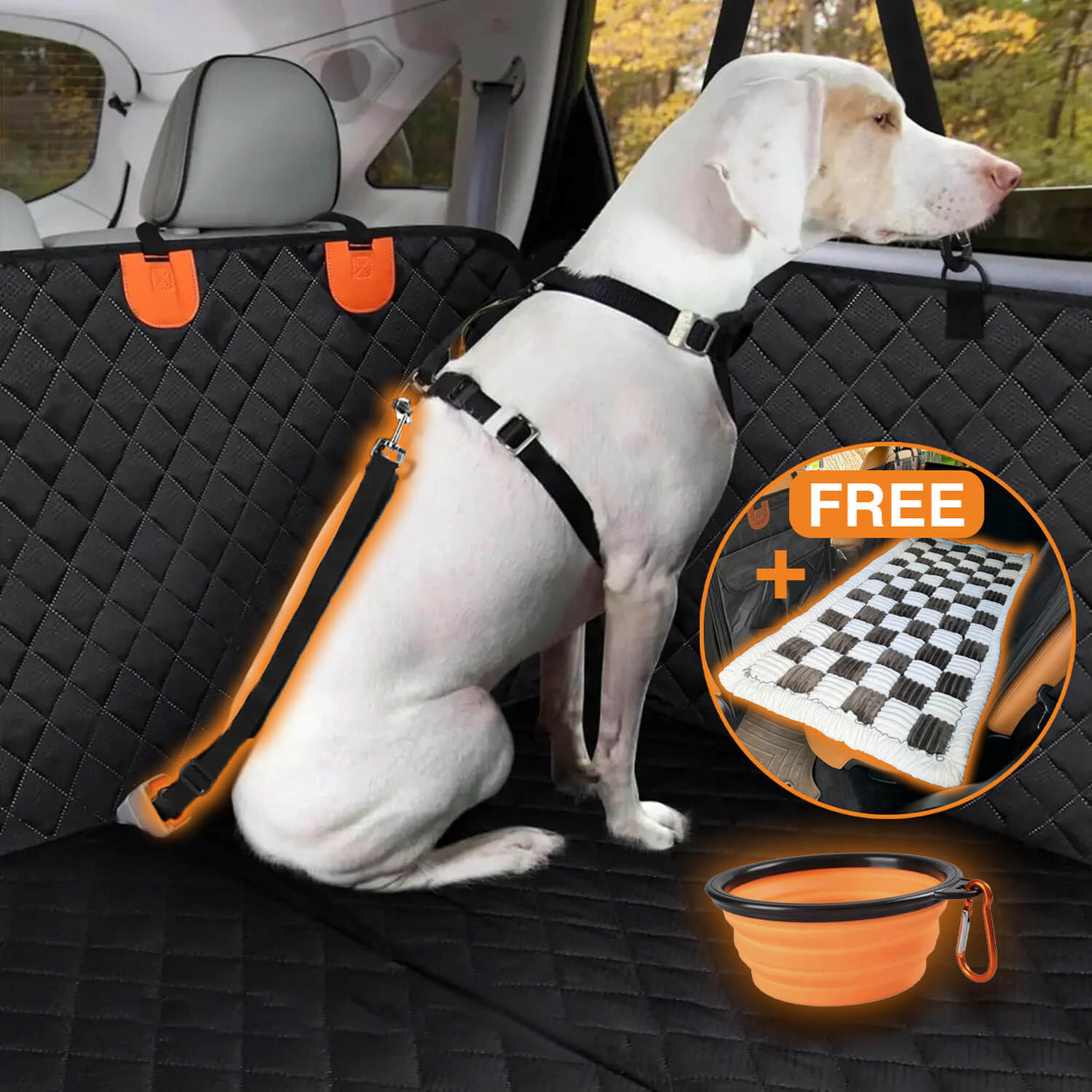RuffRover 2.0™ - Hard Bottom Back Seat Extender + (FREE Dog Bed)